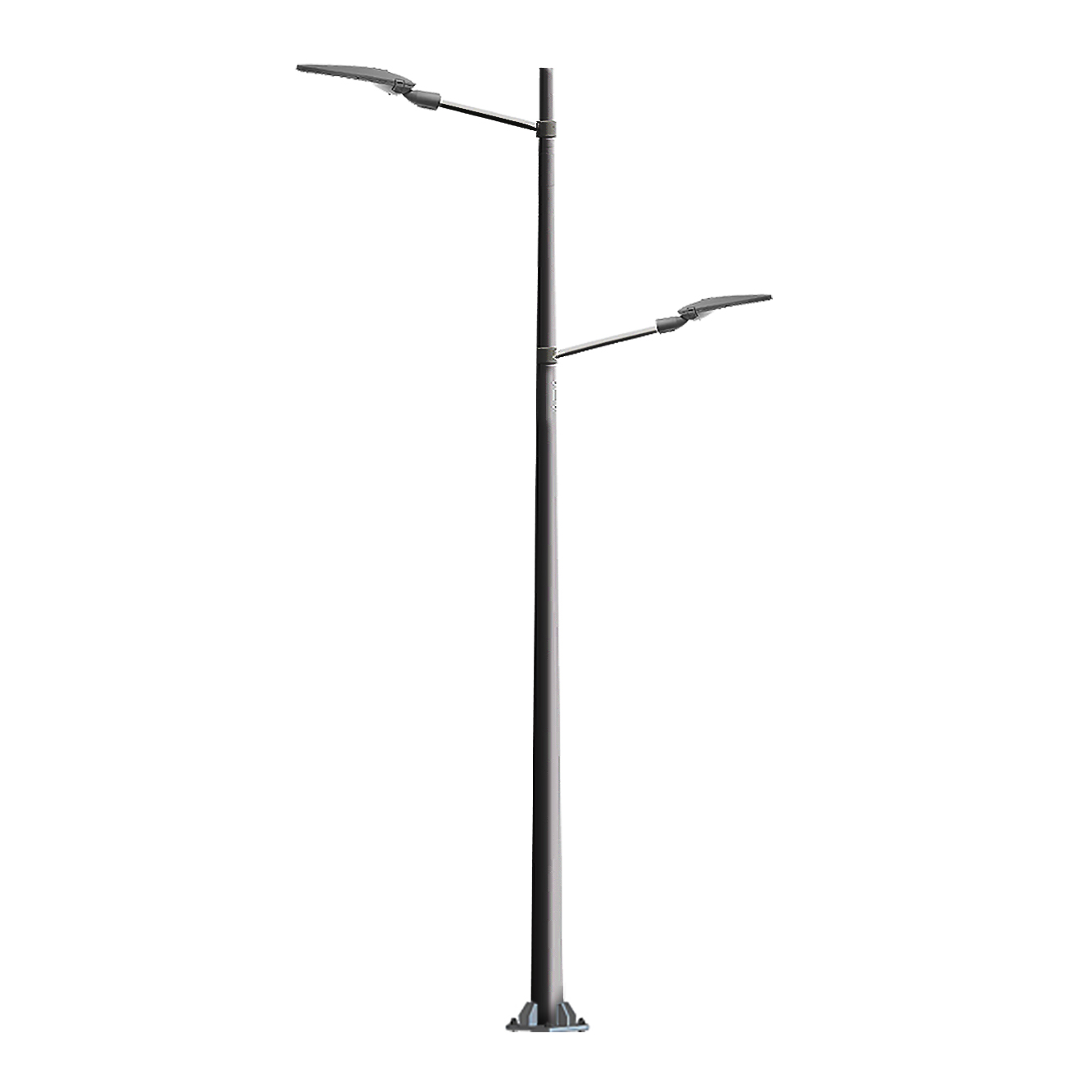 China Custom LED Solar Double Arms Street Light Pole manufacturers and ...